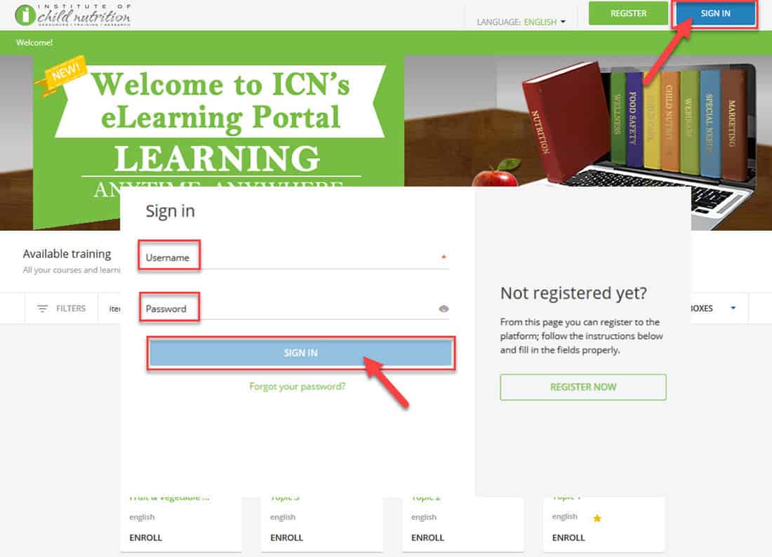 ICN eLearning Portal How To User Guide - Institute of Child Nutrition