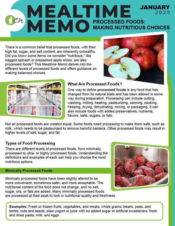 Mealtime Memo – Institute of Child Nutrition
