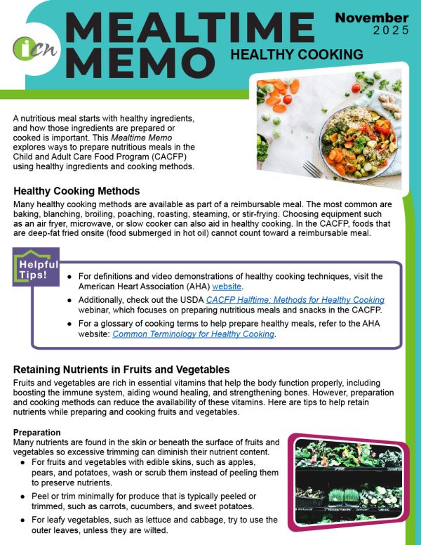 Mealtime Memo – Institute of Child Nutrition